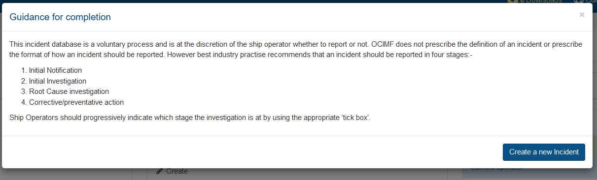 SIRE Operator - How To Add an Incident – OCIMF Help Centre