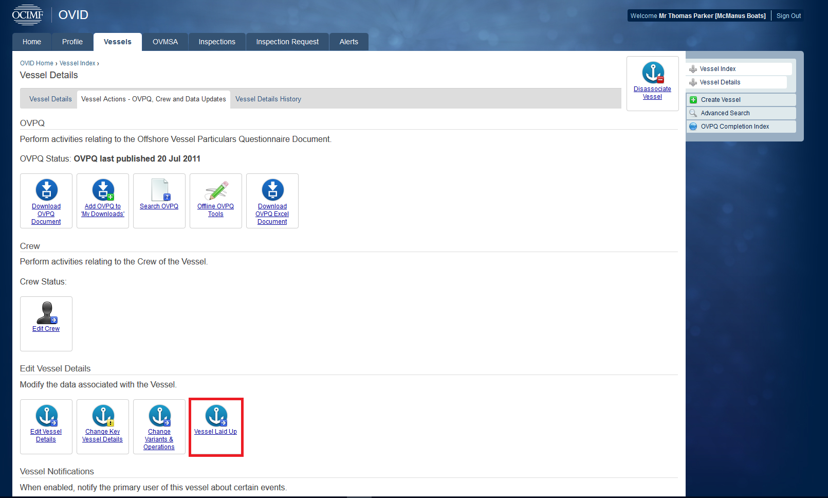 OVID Operator - Using The Laid Up Facility on Vessel Records – OCIMF ...