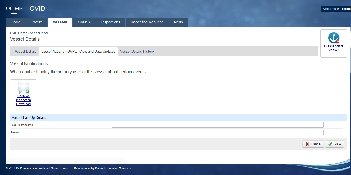 OVID Operator - Using The Laid Up Facility on Vessel Records – OCIMF ...